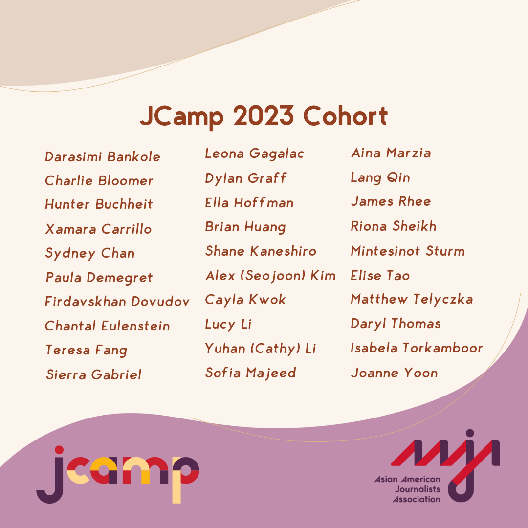 AAJA Selects JCamp 2023 Cohort - Asian American Journalists Association